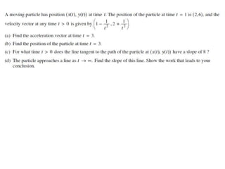 AP Calculus BC parametric, vector frq | PPTX