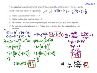 AP Calculus BC parametric, vector frq | PPTX