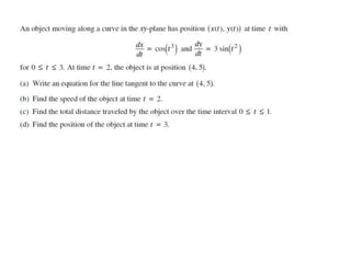AP Calculus BC parametric, vector frq | PPTX