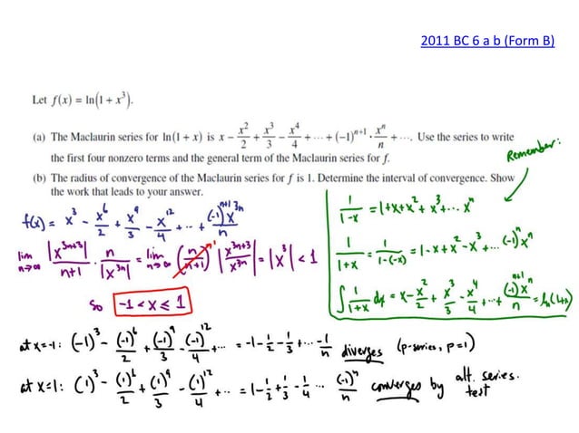 AP Calculus BC Series FRQ Solutions | PPTX