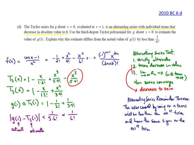 AP Calculus BC Series FRQ Solutions | PPT