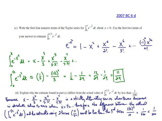 AP Calculus BC Series FRQ Solutions | PPT