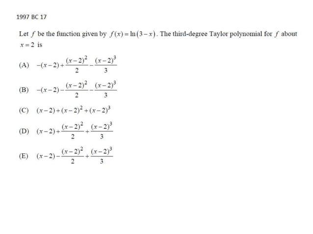AP Calculus BC Series Multiple Choice Solutions | PPTX