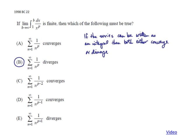 AP Calculus BC Series Multiple Choice Solutions | PPTX