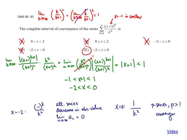 AP Calculus BC Series Multiple Choice Solutions