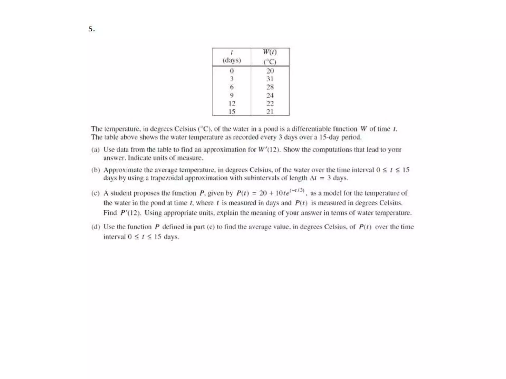 AP Calculus Rectangular and Trapezoidal Approximation FRQ Solutions | PPT