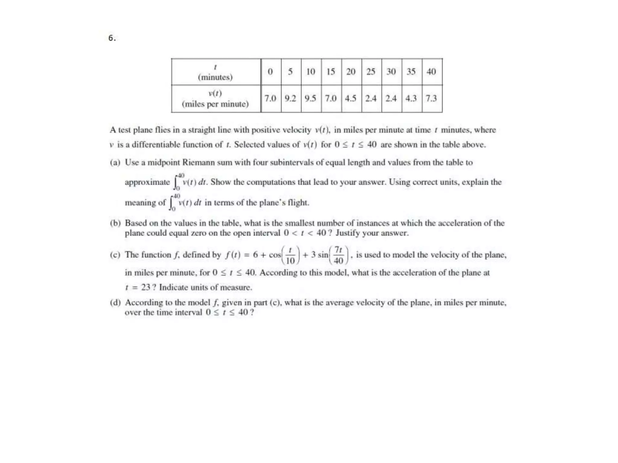 AP Calculus Rectangular and Trapezoidal Approximation FRQ Solutions ...