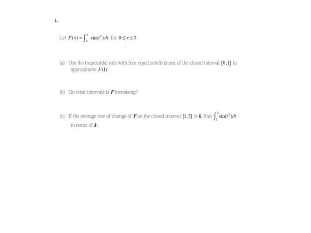 AP Calculus Rectangular and Trapezoidal Approximation FRQ Solutions ...