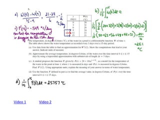 AP Calculus Rectangular and Trapezoidal Approximation FRQ Solutions | PPT