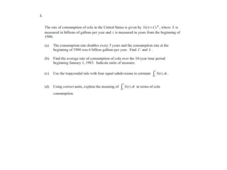 AP Calculus Rectangular and Trapezoidal Approximation FRQ Solutions | PPT