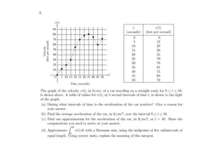 AP Calculus Rectangular and Trapezoidal Approximation FRQ Solutions | PPT
