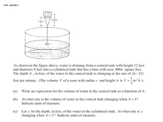 Ap calculus related rates frq | PPTX