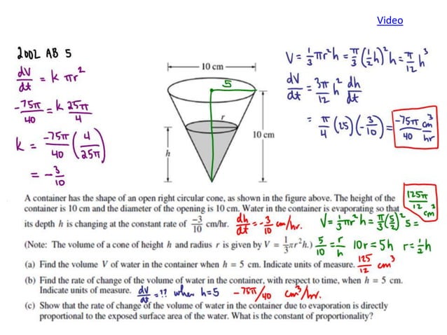 Ap calculus related rates frq | PPTX