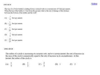 Ap calculus related rates mc | PPT