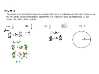 Ap calculus related rates mc | PPT