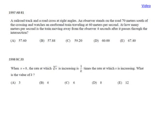 Ap calculus related rates mc | PPT