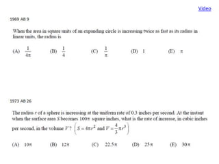 Ap calculus related rates mc | PPT