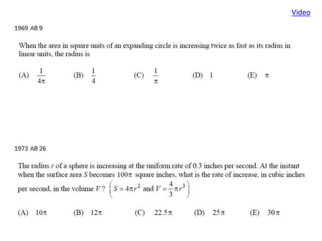 Ap calculus related rates mc | PPTX