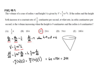 Ap calculus related rates mc | PPTX