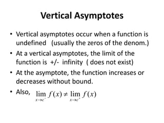 Limits & infinity (horizontal & vertical asymptotes) AP Calc | PPTX ...