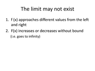 When do limits not exist? | PPT