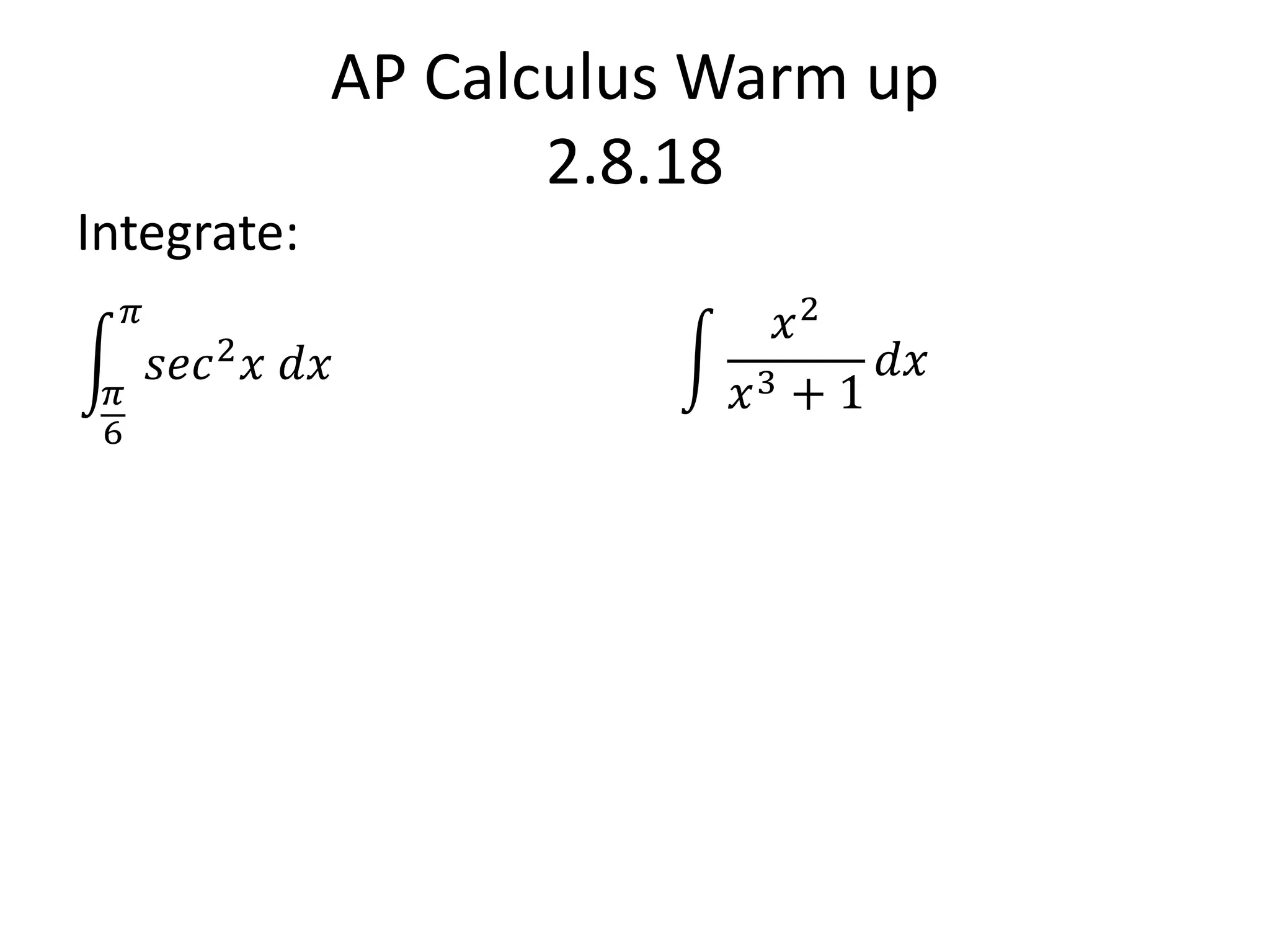 Integration Of All 6 Trig Functions Pptx