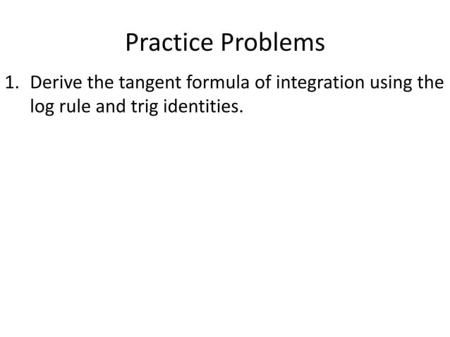 Integration Of All 6 Trig Functions Pptx