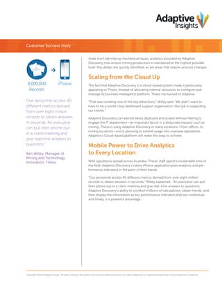 Adaptive Insights: Thiess - Customer Success Story | PDF | Cloud Computing | Internet