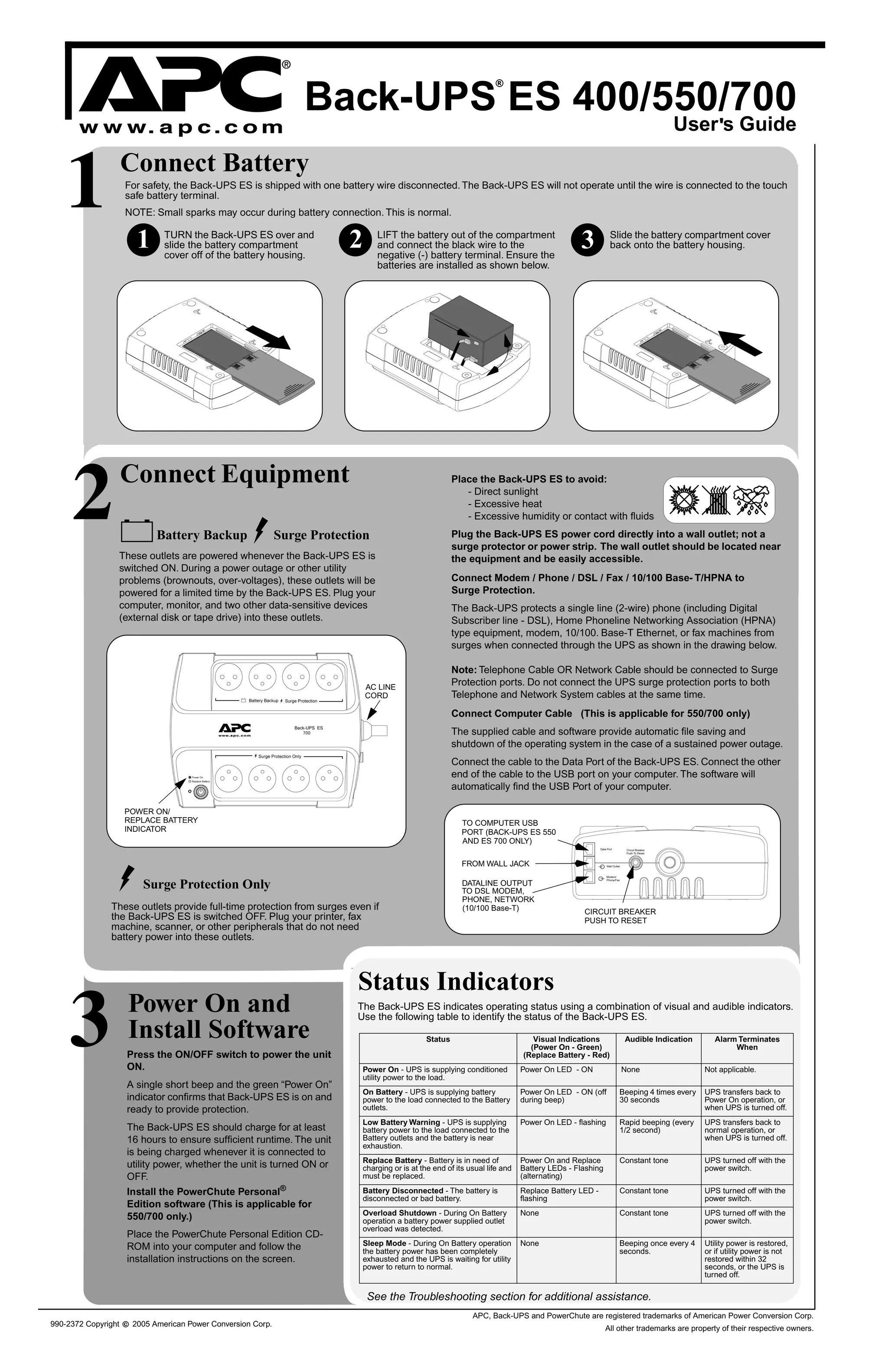 Manual Apc back ups es400 | PDF | Gas and Electric | Home Utilities