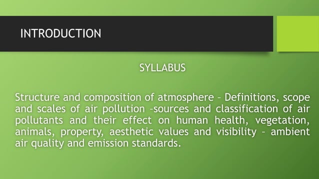 Air pollution and control engineering | PPT