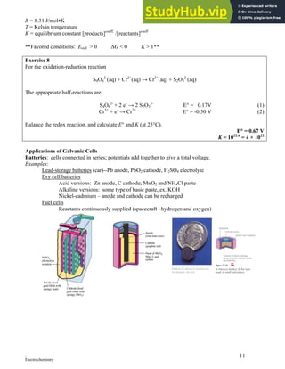 AP Chemistry ELECTROCHEMISTRY | PDF
