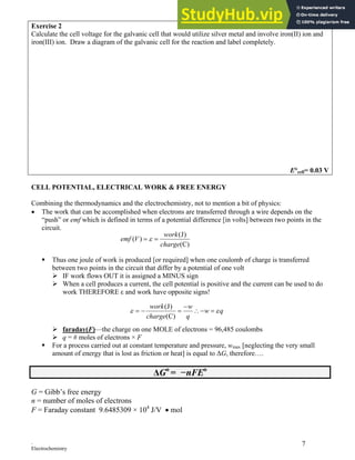 AP Chemistry ELECTROCHEMISTRY | PDF