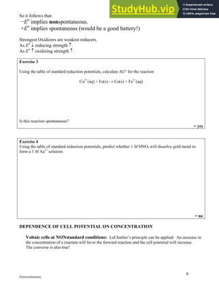 AP Chemistry ELECTROCHEMISTRY | PDF