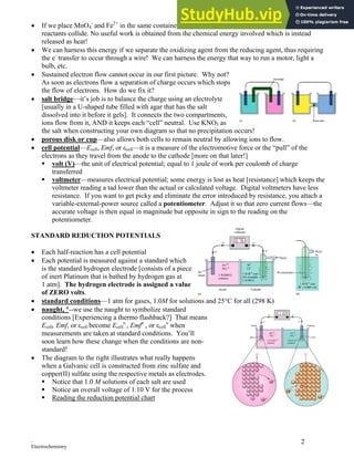 AP Chemistry ELECTROCHEMISTRY | PDF
