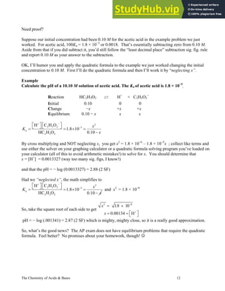 AP Chemistry The Chemistry Of Acids And Bases | PDF