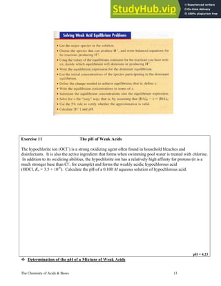 AP Chemistry The Chemistry Of Acids And Bases | PDF