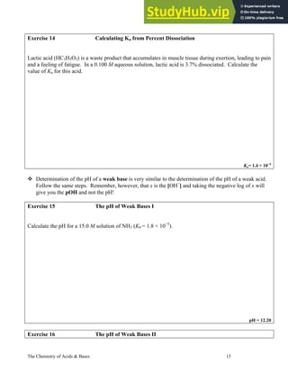 AP Chemistry The Chemistry Of Acids And Bases | PDF