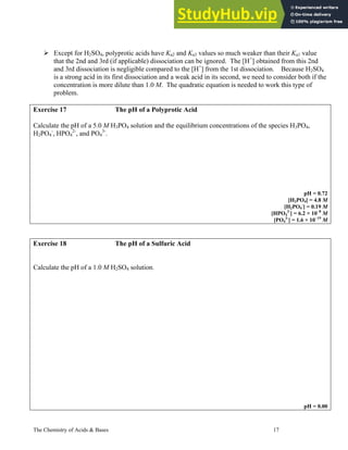 AP Chemistry The Chemistry Of Acids And Bases | PDF