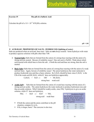 AP Chemistry The Chemistry Of Acids And Bases | PDF