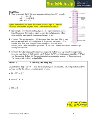 AP Chemistry The Chemistry Of Acids And Bases | PDF
