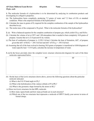 Ap chem midterm exam review 2015 | PDF