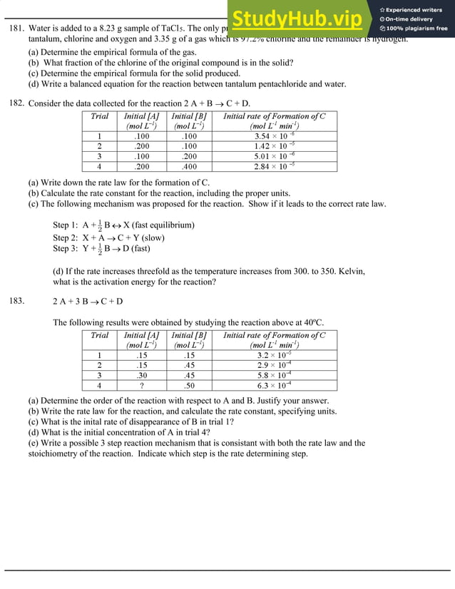 AP CHEM MIDTERM REVIEW | PDF