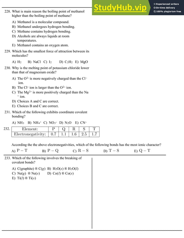 AP CHEM MIDTERM REVIEW | PDF