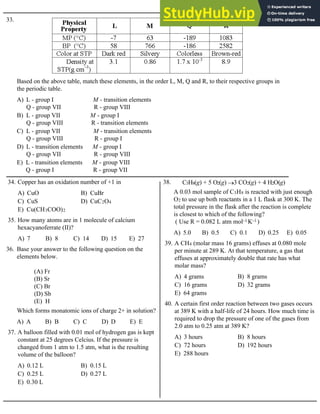 AP CHEM MIDTERM REVIEW | PDF
