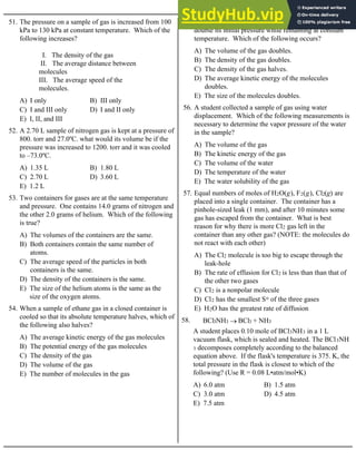 AP CHEM MIDTERM REVIEW | PDF