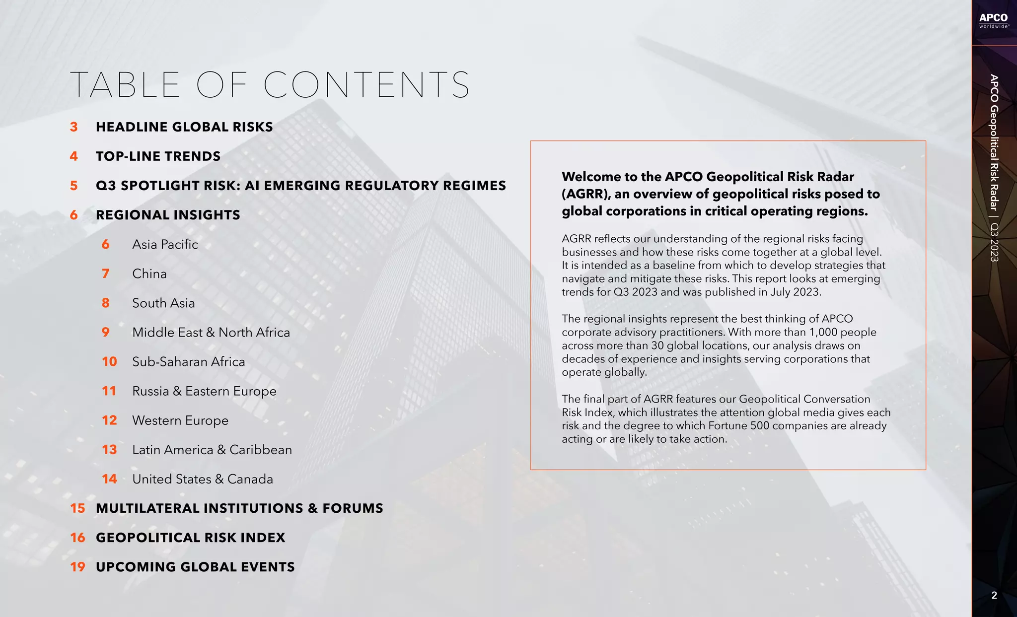 APCO Geopolitical Risk Radar - Q3 2023 | PDF