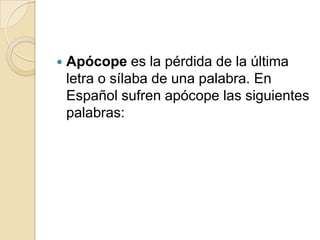 Apócopes | PPTX