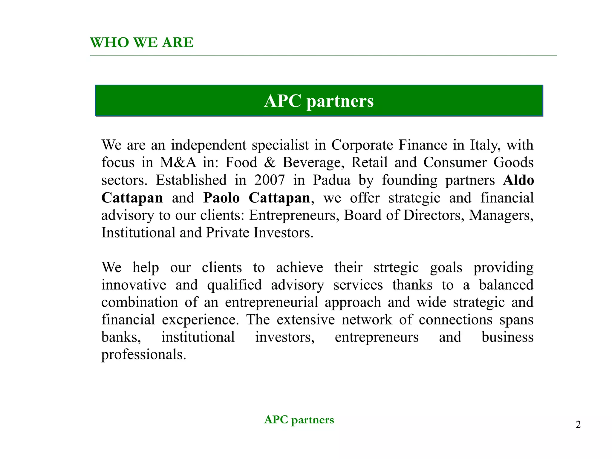 Apc partners general profile | PDF | Management Consulting Industry ...