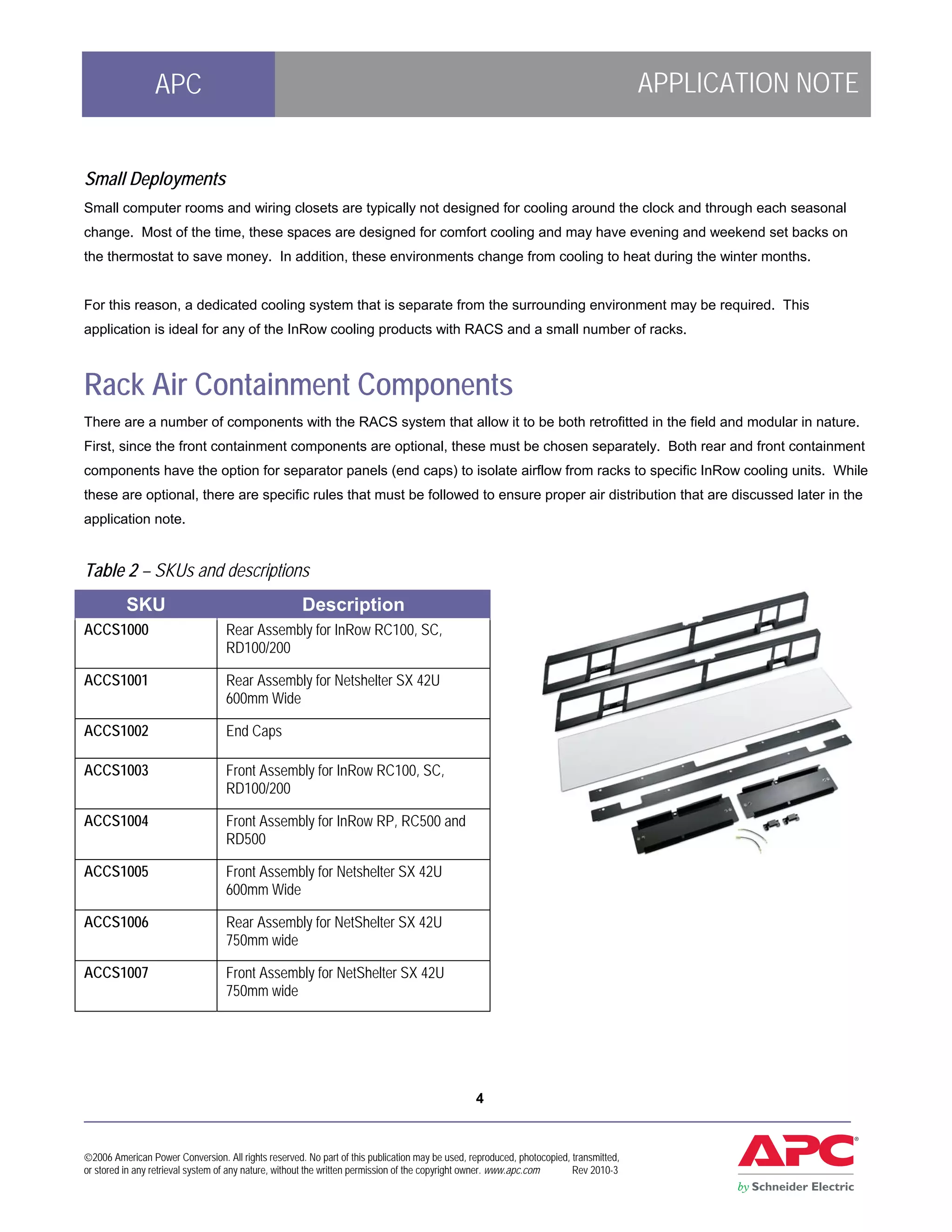 APC InRack (RACS) Configurations | PDF