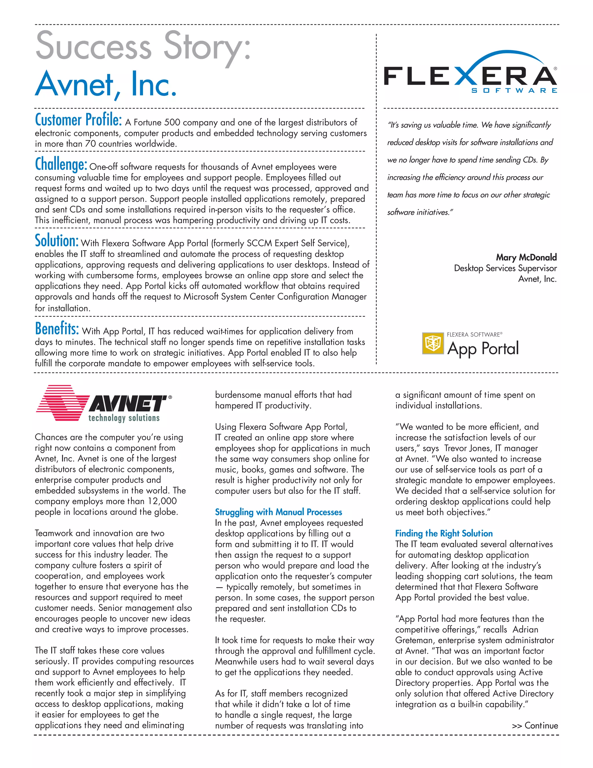 Success Story: Avnet, Inc. | PDF